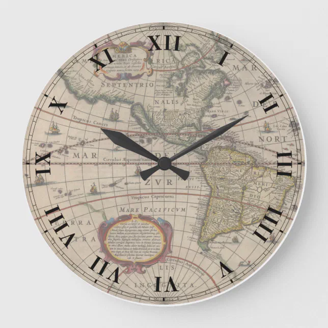 Ancient World Map Clock | Zazzle
