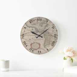 Ancient World Map Clock | Zazzle