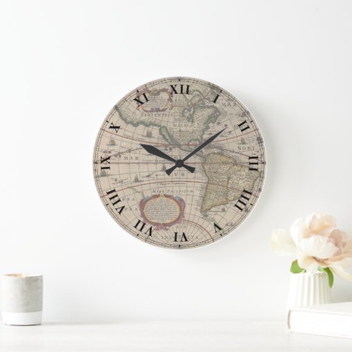 Ancient World Map Clock | Zazzle
