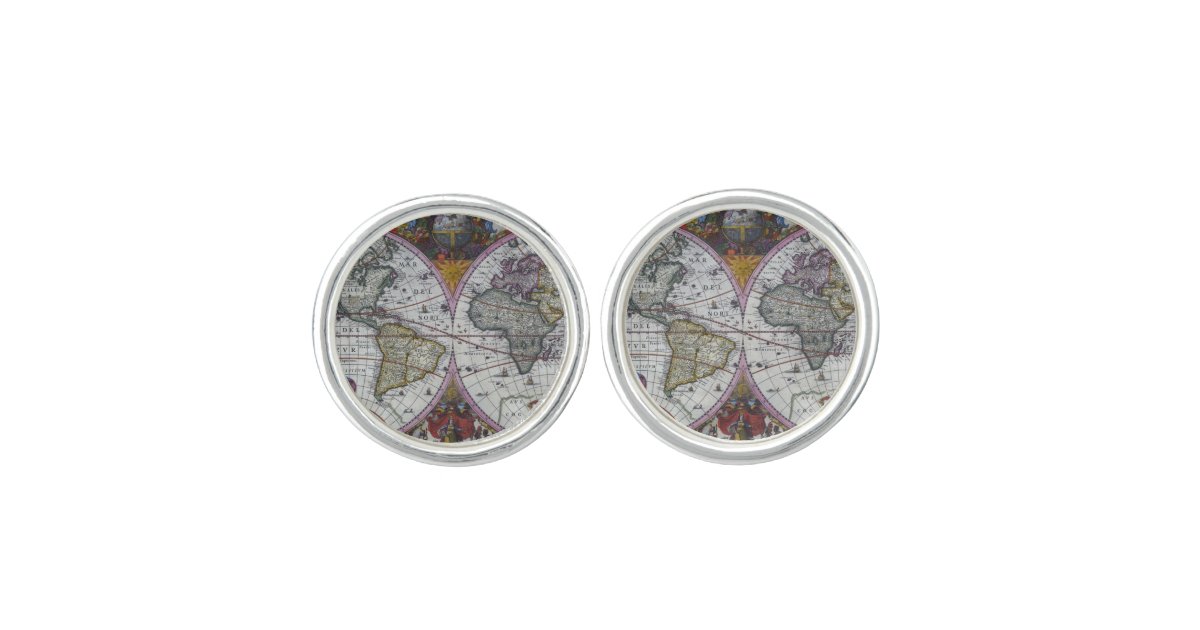 Ancient World Map Cufflinks | Zazzle
