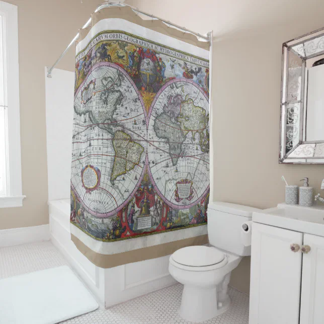 Ancient World Map Shower Curtain | Zazzle