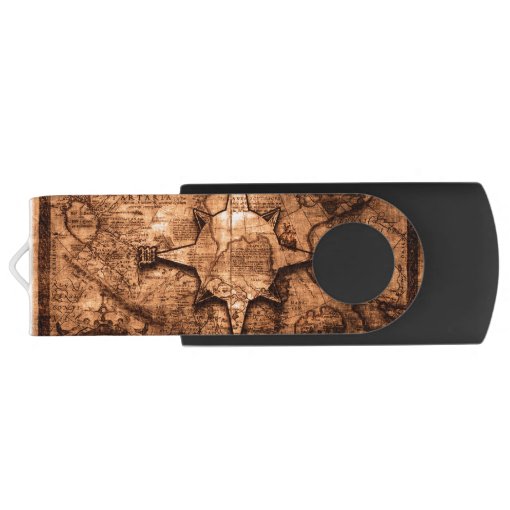Ancient World Traveler - Map & Compass Rose Flash Drive | Zazzle