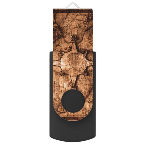 Ancient World Traveler - Map & Compass Rose Flash Drive | Zazzle