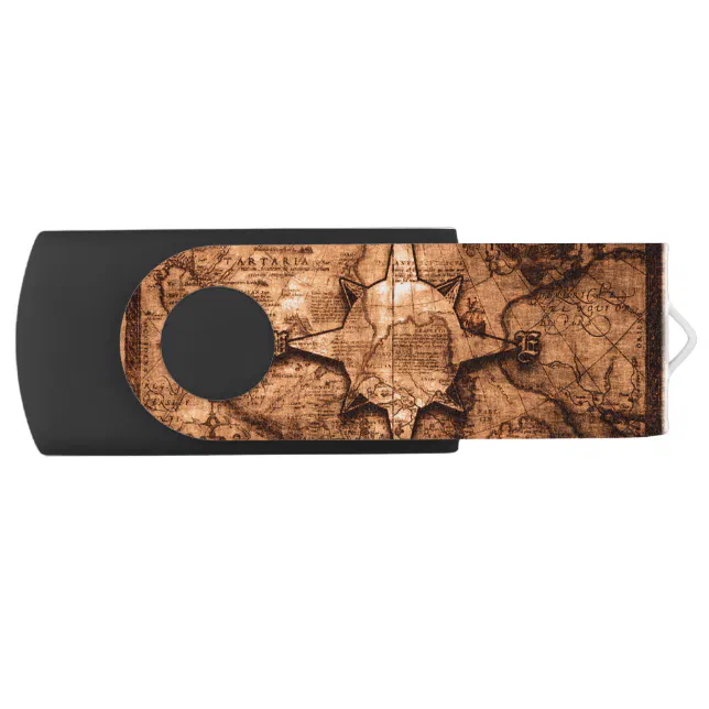 Ancient World Traveler - Map & Compass Rose Flash Drive | Zazzle