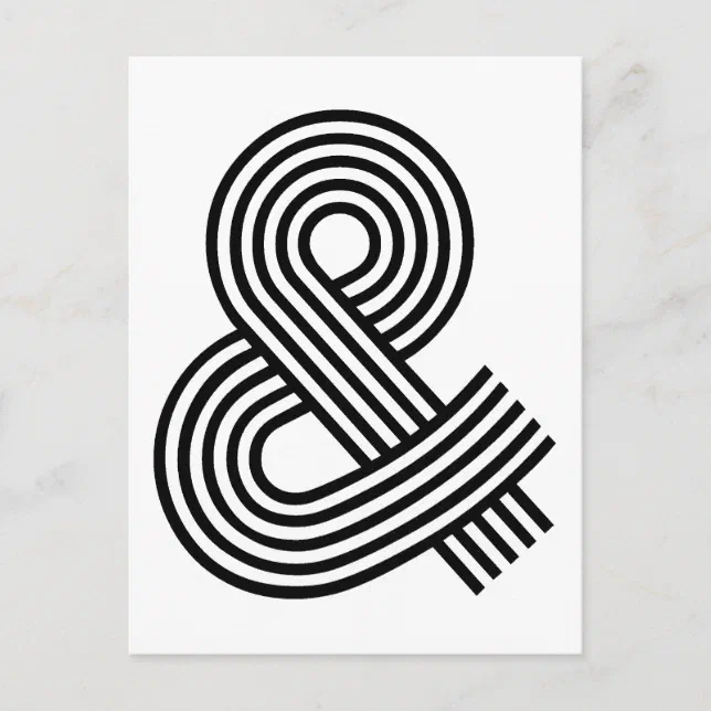 & And Sign Ampersand Logogram Symbol Icon Shortcut Postcard | Zazzle