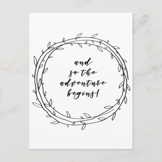 And so the adventure begins - Handwritten script Postcard | Zazzle.com