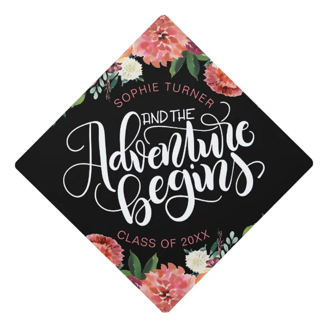 And the adventure begins - Graduation cap | Zazzle