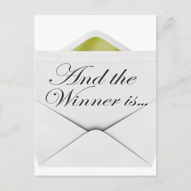 And the winner is envelope postcard | Zazzle
