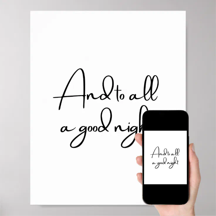 And to all a good night Poster | Zazzle