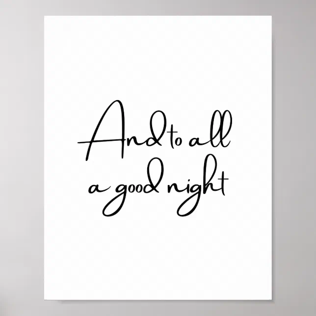 And to all a good night Poster | Zazzle
