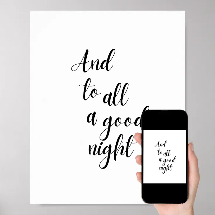 And to All a Good Night Poster | Zazzle