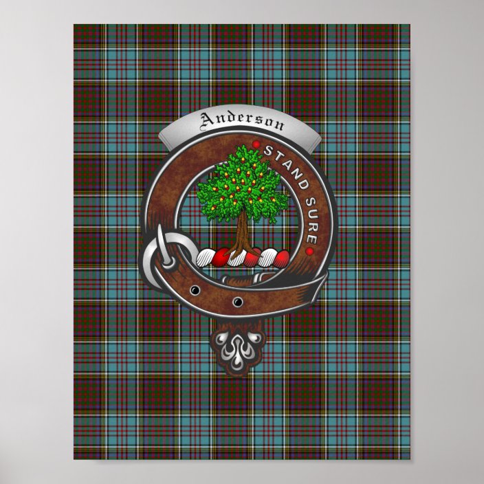 Anderson Clan Badge & Tartan 8.5x11 Poster | Zazzle.com