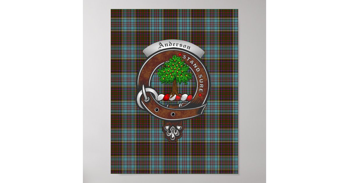 Anderson Clan Badge & Tartan 8.5x11 Poster | Zazzle