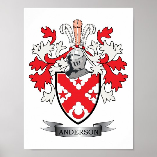 Anderson Family Crest Coat of Arms Poster | Zazzle.com