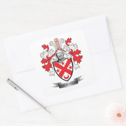 Anderson Family Crest Coat of Arms Square Sticker | Zazzle