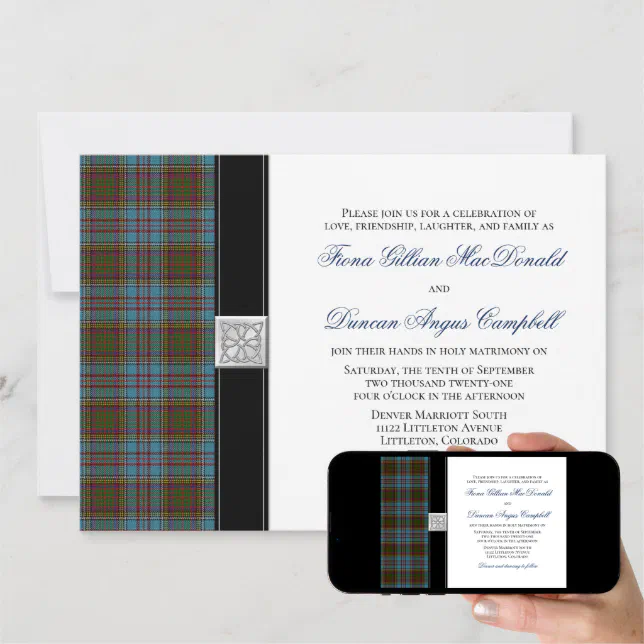 Anderson Tartan Wedding Invitation | Zazzle
