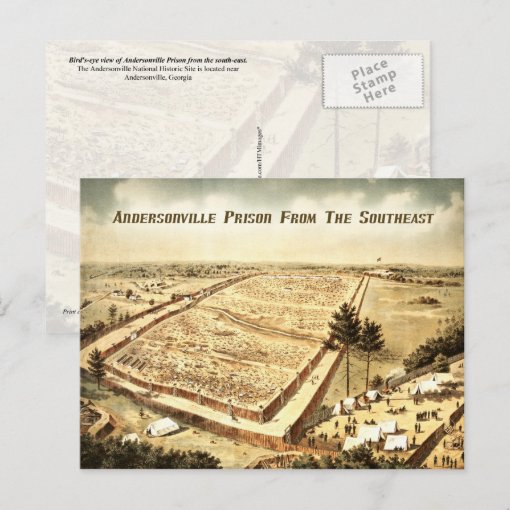 Andersonville Prison (Camp Sumter), aerial view Postcard | Zazzle