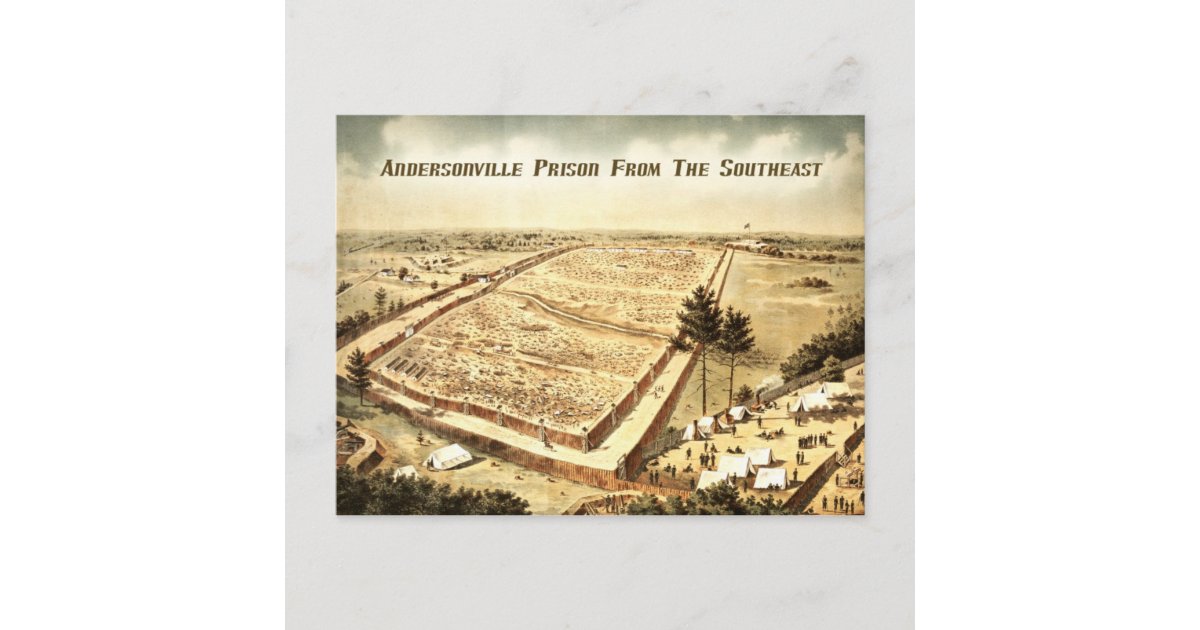 Andersonville Prison (Camp Sumter), aerial view Postcard | Zazzle