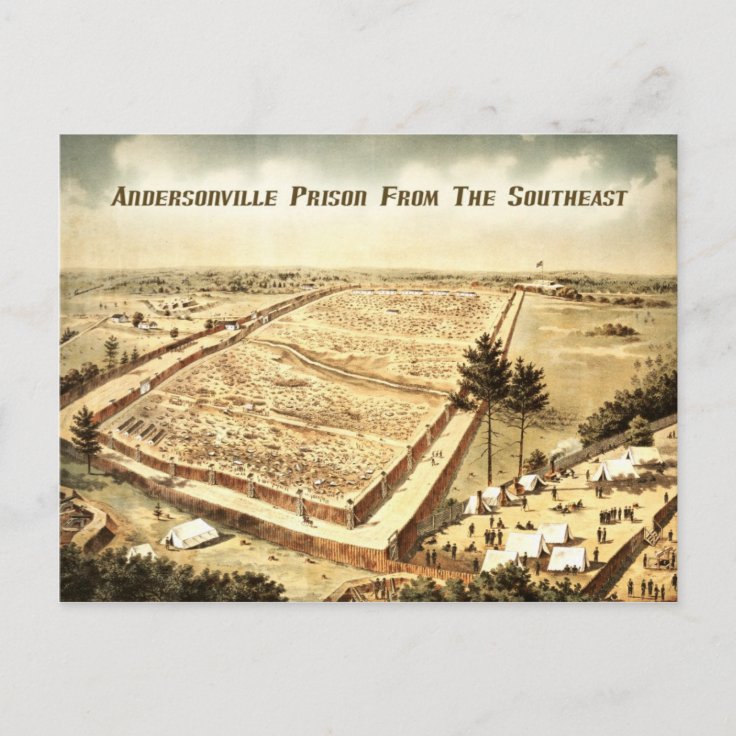 Andersonville Prison (Camp Sumter), aerial view Postcard | Zazzle