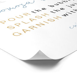 ANDI Blue Poppin' Bottles Momosa Bar Sign | Zazzle