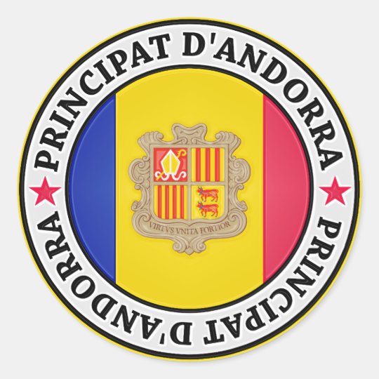 Andorra Round Emblem Classic Round Sticker | Zazzle.com