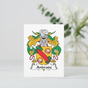 Andrade Family Crest Postcard | Zazzle