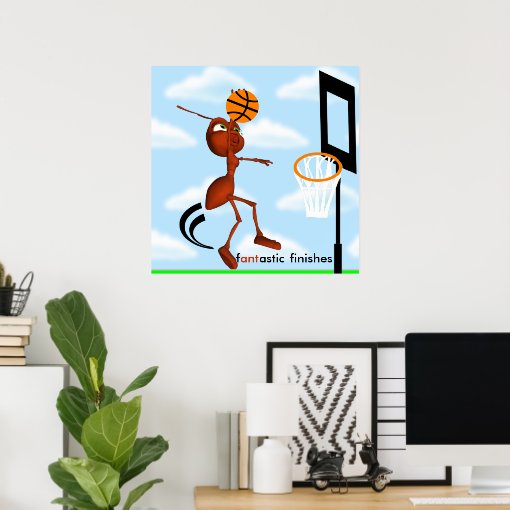 Andre The Ant Basketball Slam Dunk Poster | Zazzle