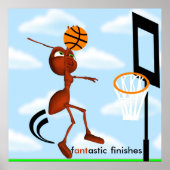 Andre The Ant Basketball Slam Dunk Poster | Zazzle