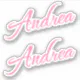 Andrea Decorative Name in Pink x2 Sticker | Zazzle