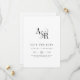 ANDREA Monogram Simple Modern White Black Wedding Save The Date | Zazzle