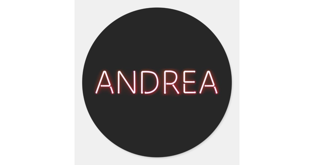 Andrea Name in Glowing Neon Lights Classic Round Sticker | Zazzle