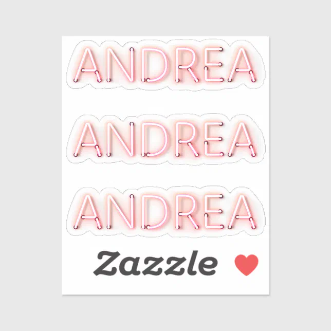 Andrea Name in Glowing Neon Lights Sticker | Zazzle