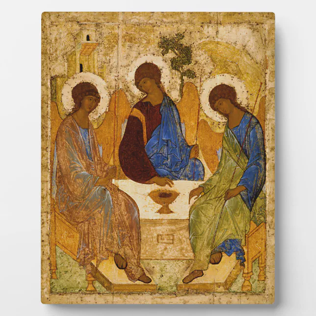Andrei Rublev Holy Trinity Icon Orthodox religion Plaque | Zazzle