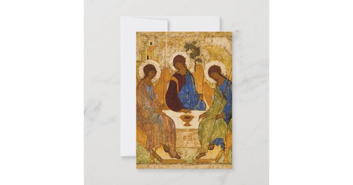 Andrei Rublev Holy Trinity Icon Orthodox religion Thank You Card | Zazzle