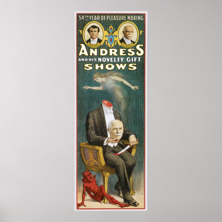 Andress ~ Canadian Magician Vintage Magic Ad Poster | Zazzle