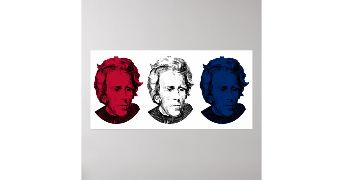 Andrew Jackson Red, White, and Blue Poster | Zazzle