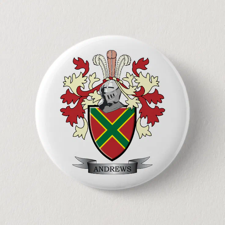 Andrews Family Crest Coat of Arms Button | Zazzle