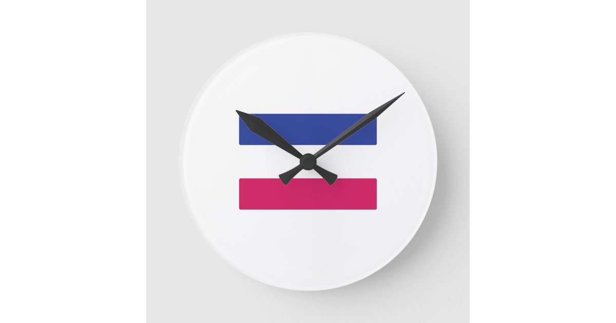ANDROGYNOUS SYMBOL ROUND CLOCK | Zazzle