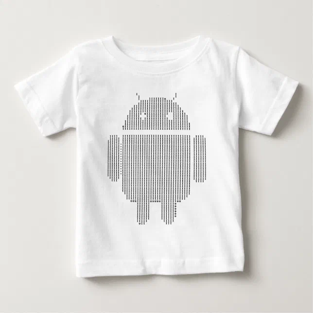 Android---Ascii black Baby T-Shirt | Zazzle