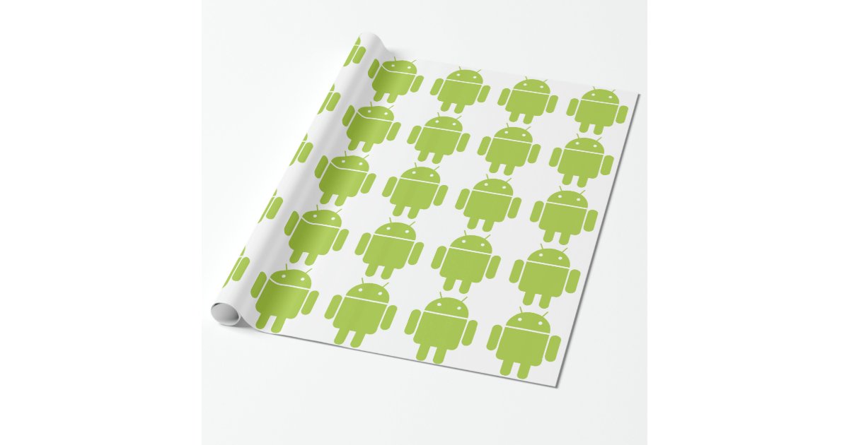 Android Green Robot Logo Wrapping Paper | Zazzle