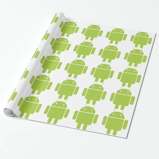 Android Green Robot Logo Wrapping Paper | Zazzle