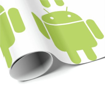 Android Green Robot Logo Wrapping Paper | Zazzle