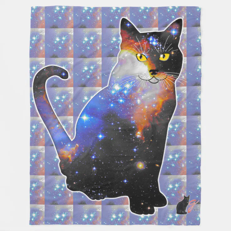 Andromeda Space In Cat Fleece Blanket | Zazzle