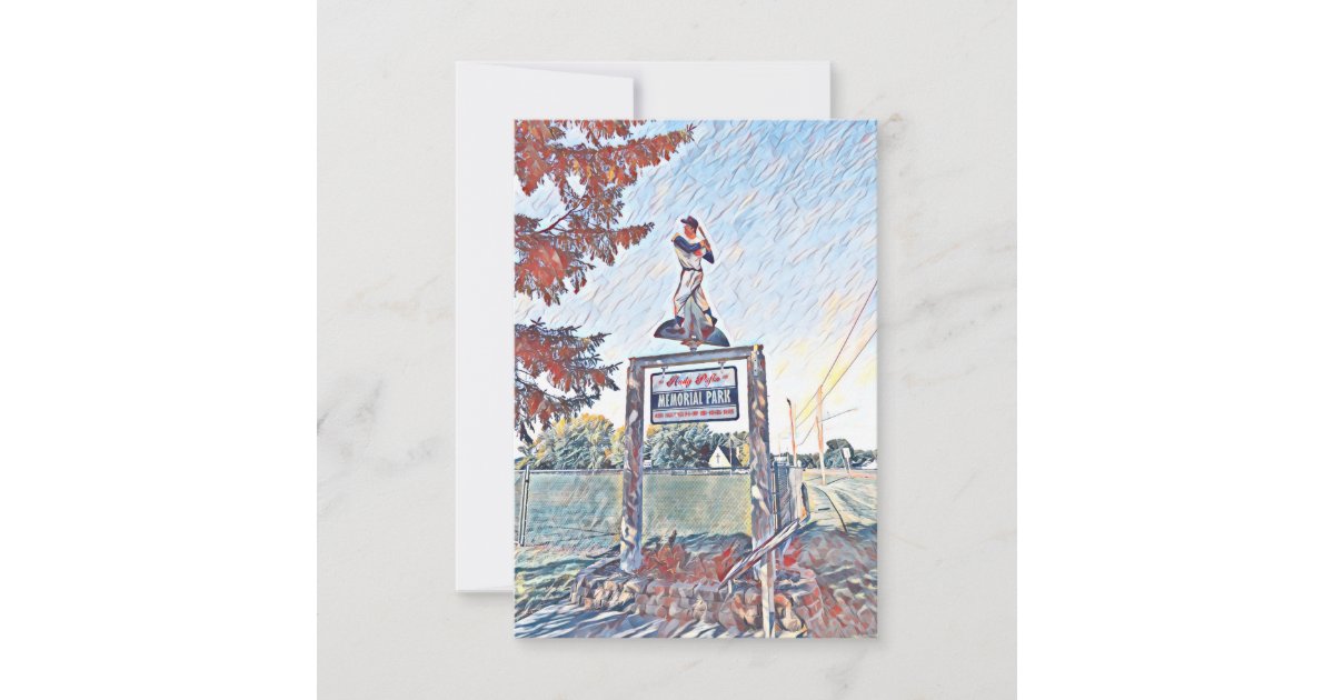Andy Pafko Memorial Park Thank You Card | Zazzle