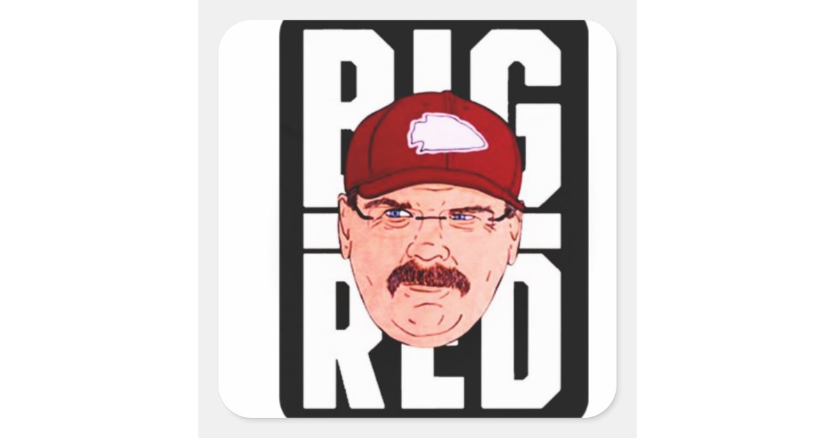 andy reid mustache square sticker | Zazzle