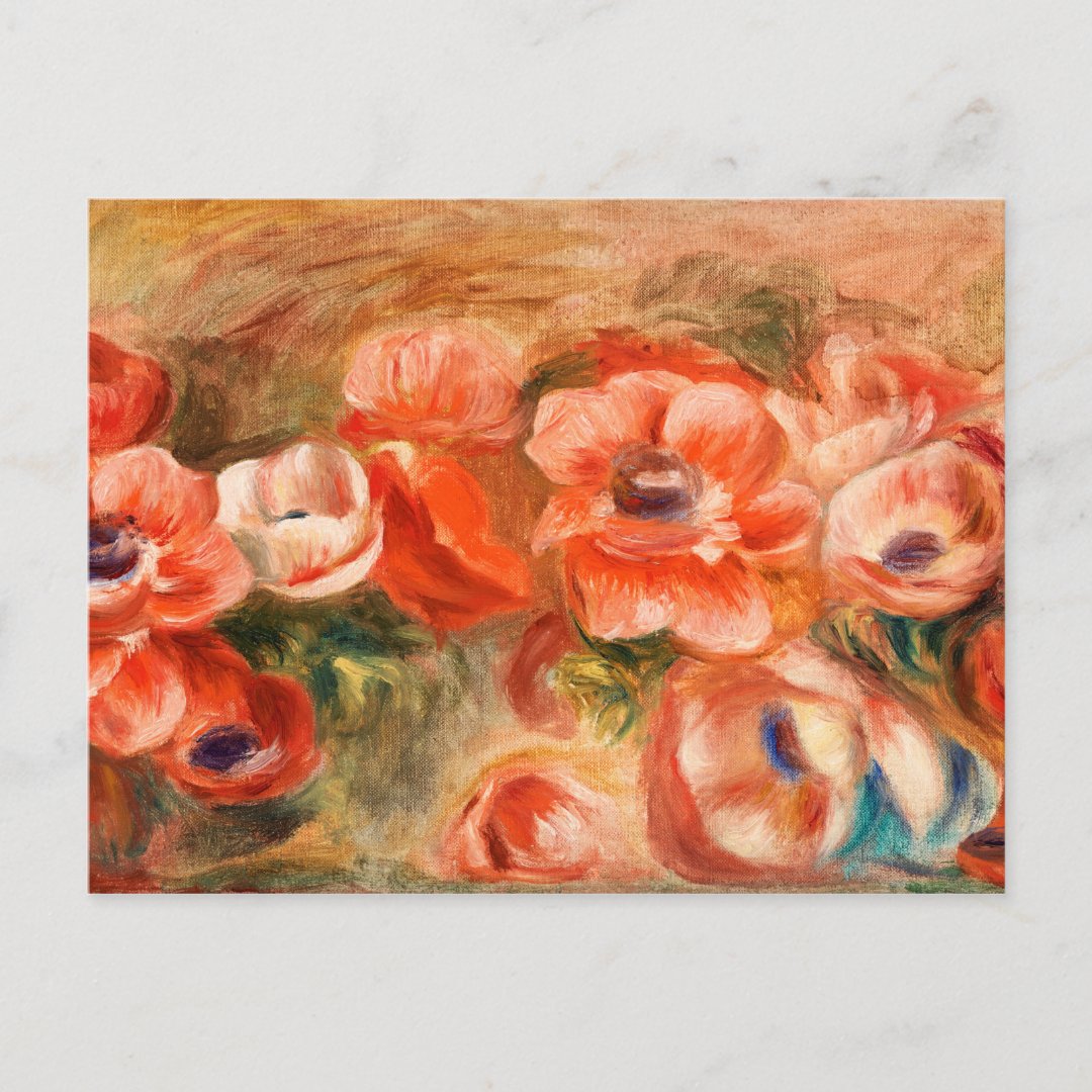 Anemones by Renoir Impressionist Painting Postcard | Zazzle