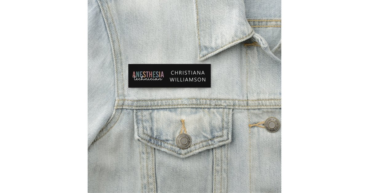 Anesthesia Technician Retro Anesthetic Tech Name Tag | Zazzle