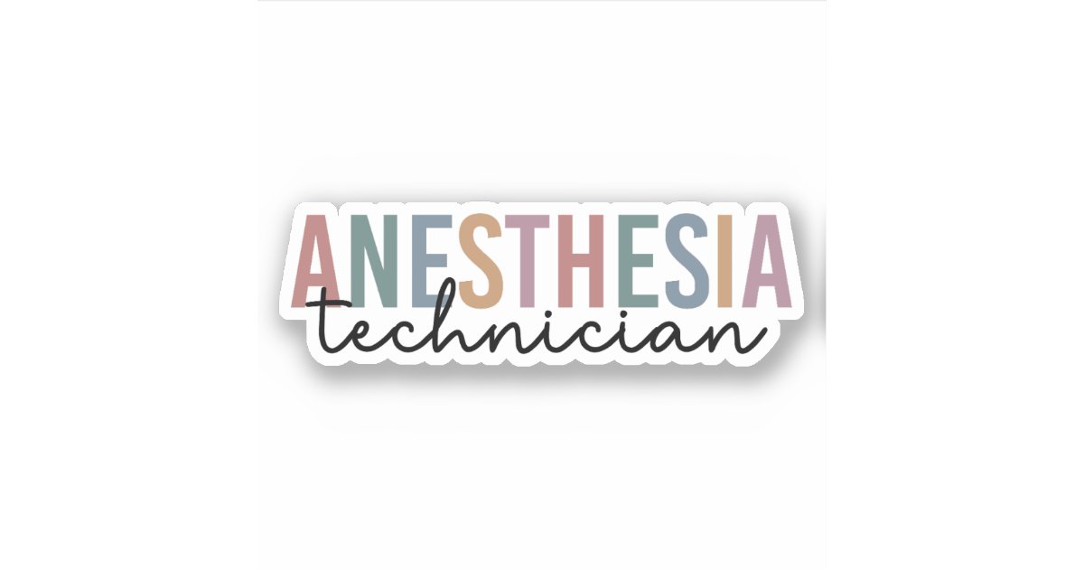Anesthesia Technician Retro Anesthetic Tech Sticker | Zazzle