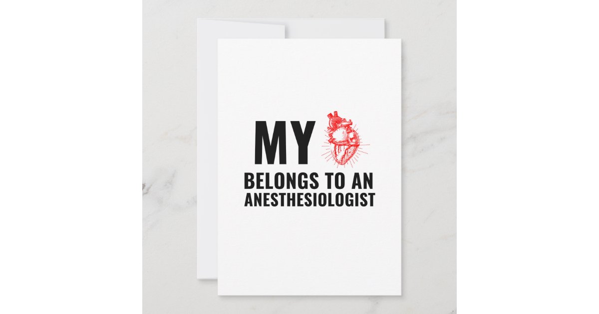 Anesthesiologist funny heart thank you card | Zazzle