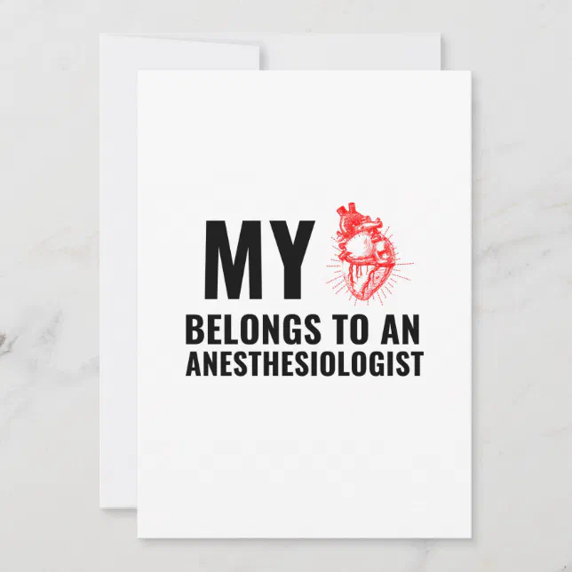 Anesthesiologist funny heart thank you card | Zazzle